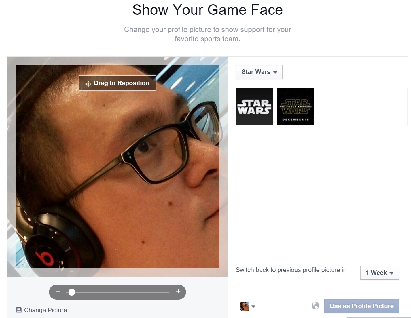 เปลี่ยน Facebook Profile และโหลด Facebook Stickers Starwars กันเถอะ ...