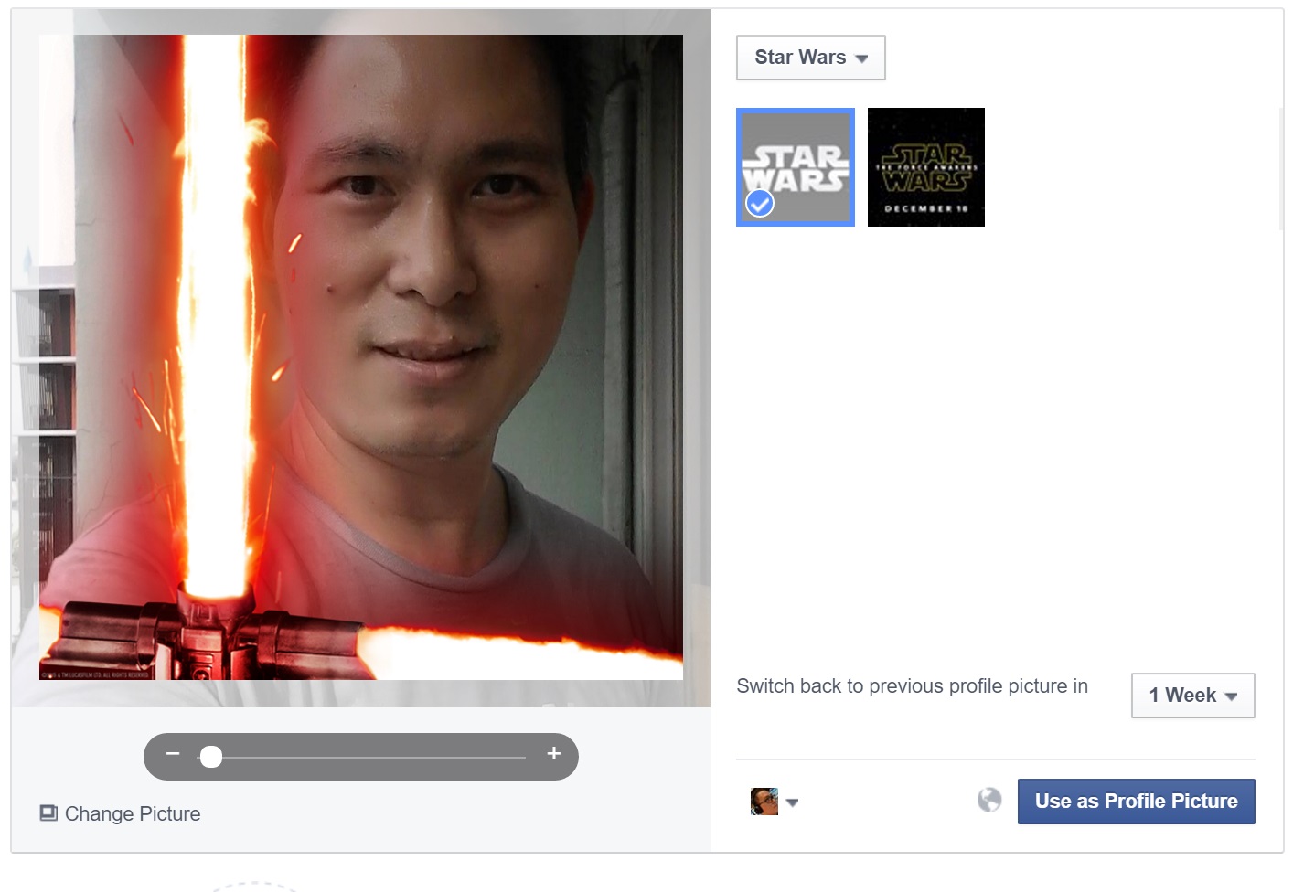 เปลี่ยน Facebook Profile และโหลด Facebook Stickers Starwars กันเถอะ ...
